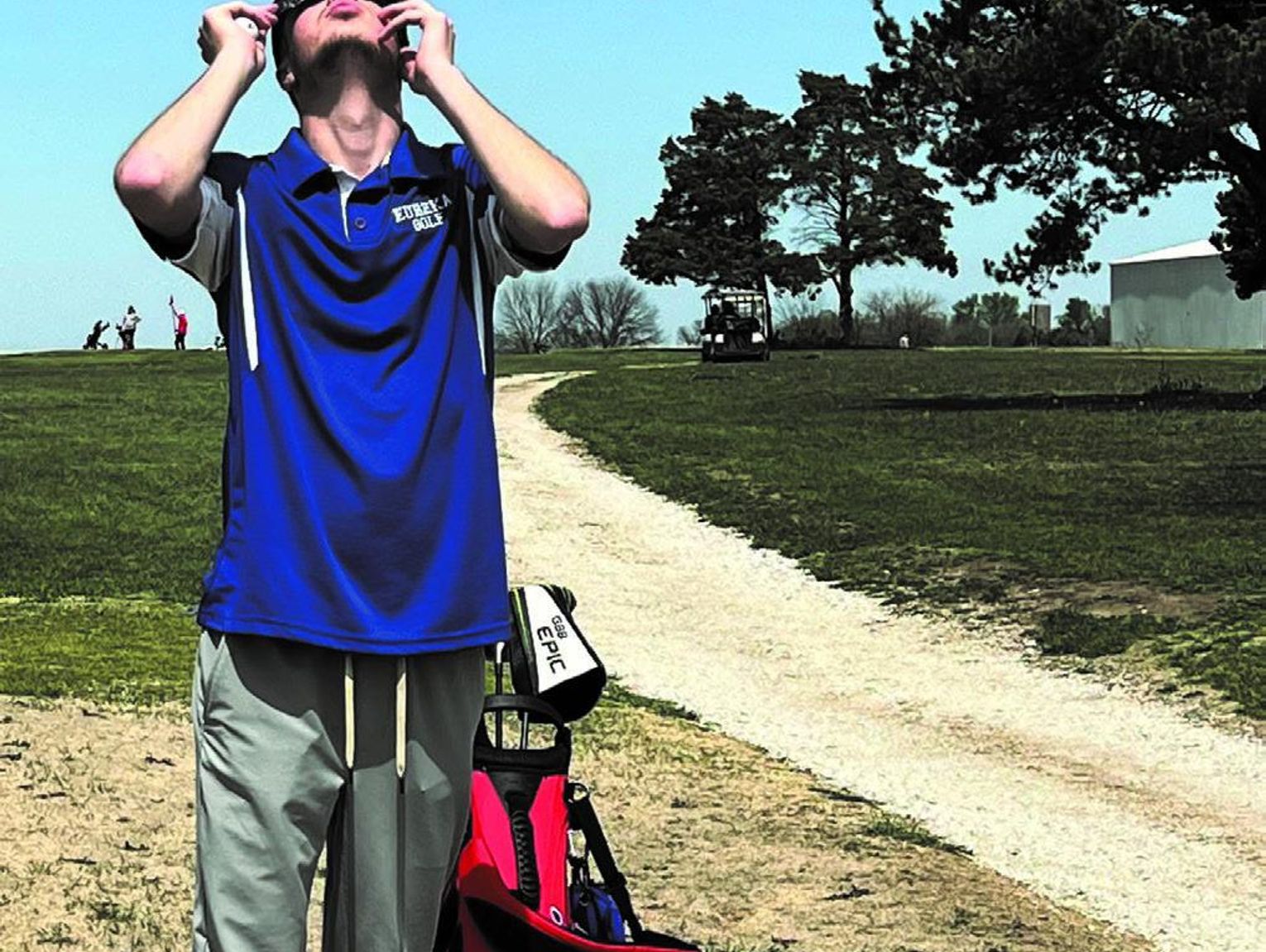 EHS Senior Cole Adkins Took A Break During The Erie Golf Tournament