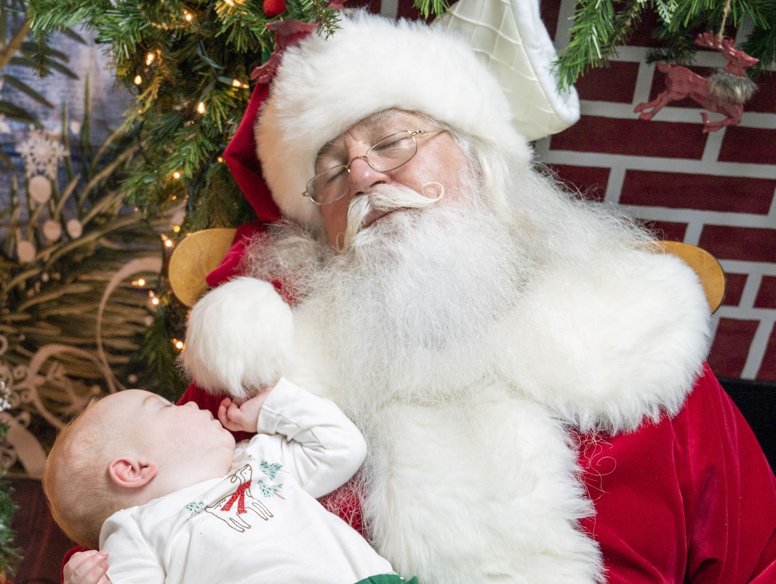 Santa And Baby Tucker Dreaming Of A Silent Night!